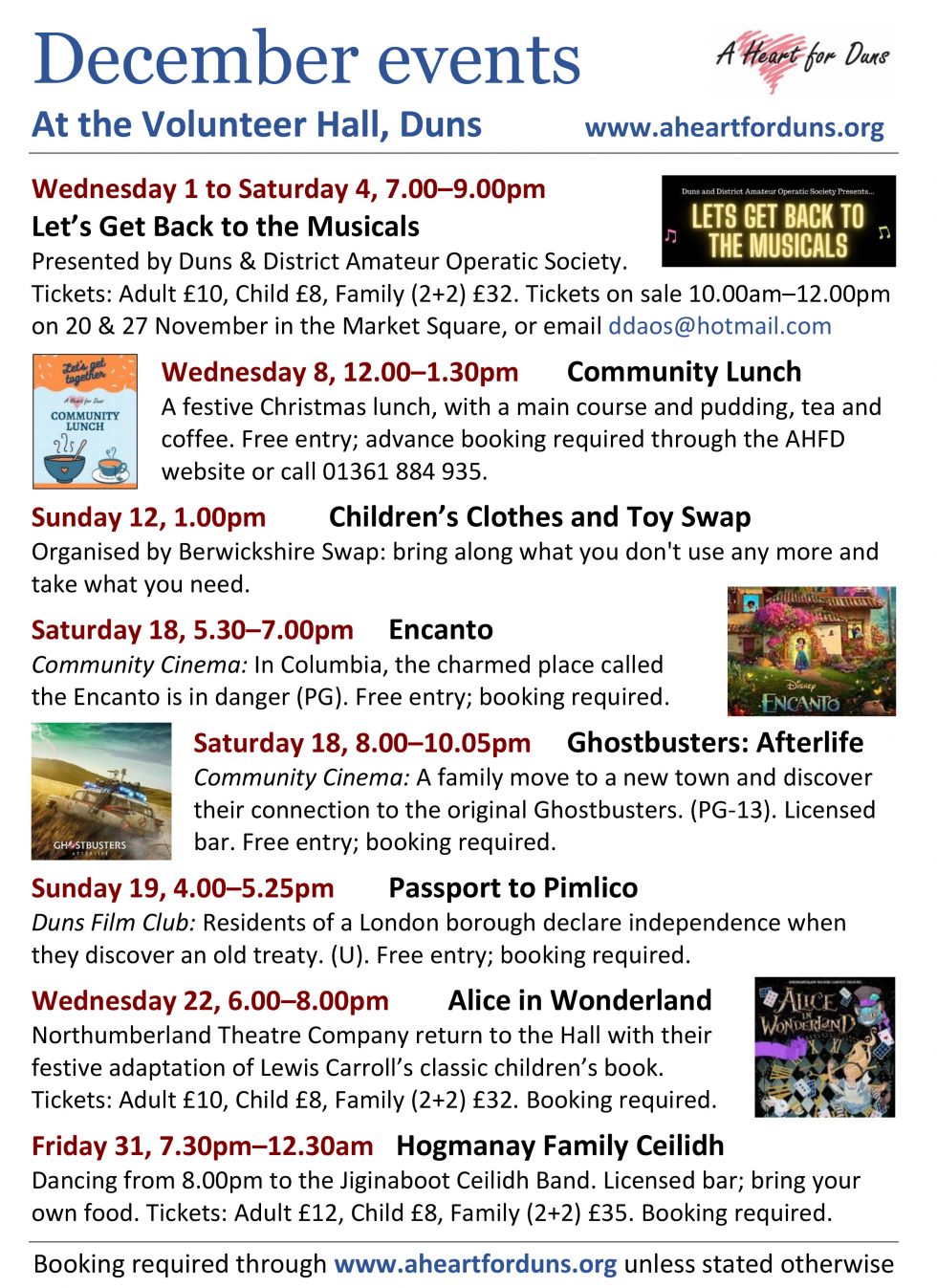 A Heart for Duns, December Events | Gavinton, Fogo & Polwarth Community ...